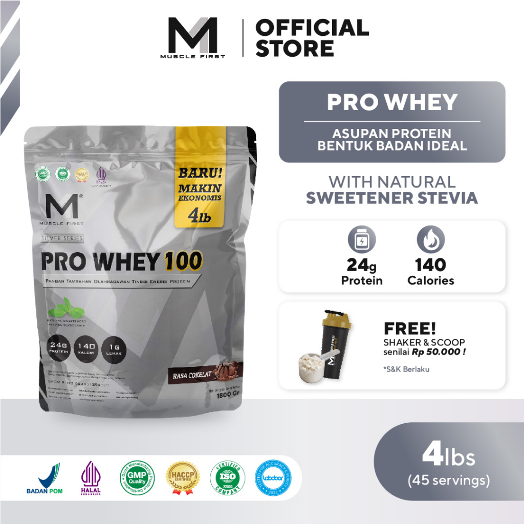 Jual MUSCLE FIRST Pro Whey 100 4lbs/1800gr - Whey Protein Suplemen ...