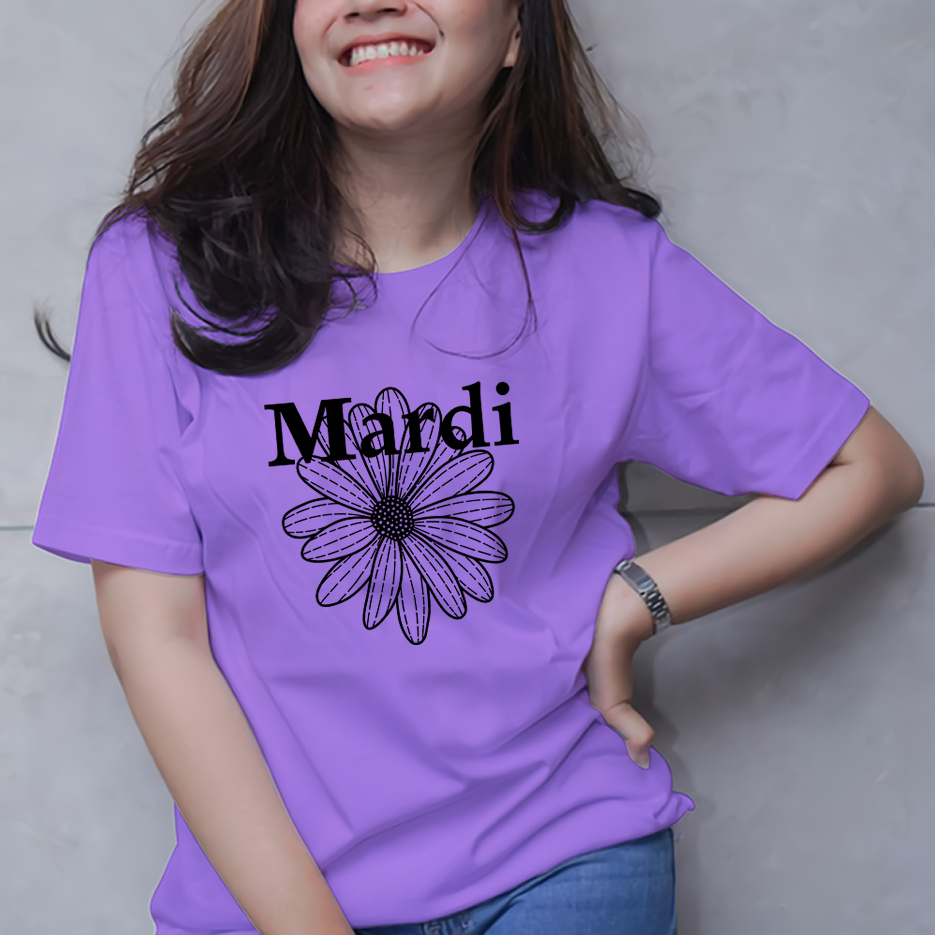 Jual COD ID - Tshirt Motif Bunga Mardi/ Kaos Katun Wanita / Baju Kaos ...
