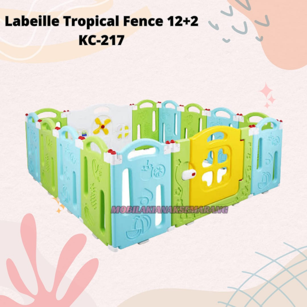 Jual Labeille Tropical Folding fence 12+2 KC-217 Pagar Play Yard | Shopee Indonesia