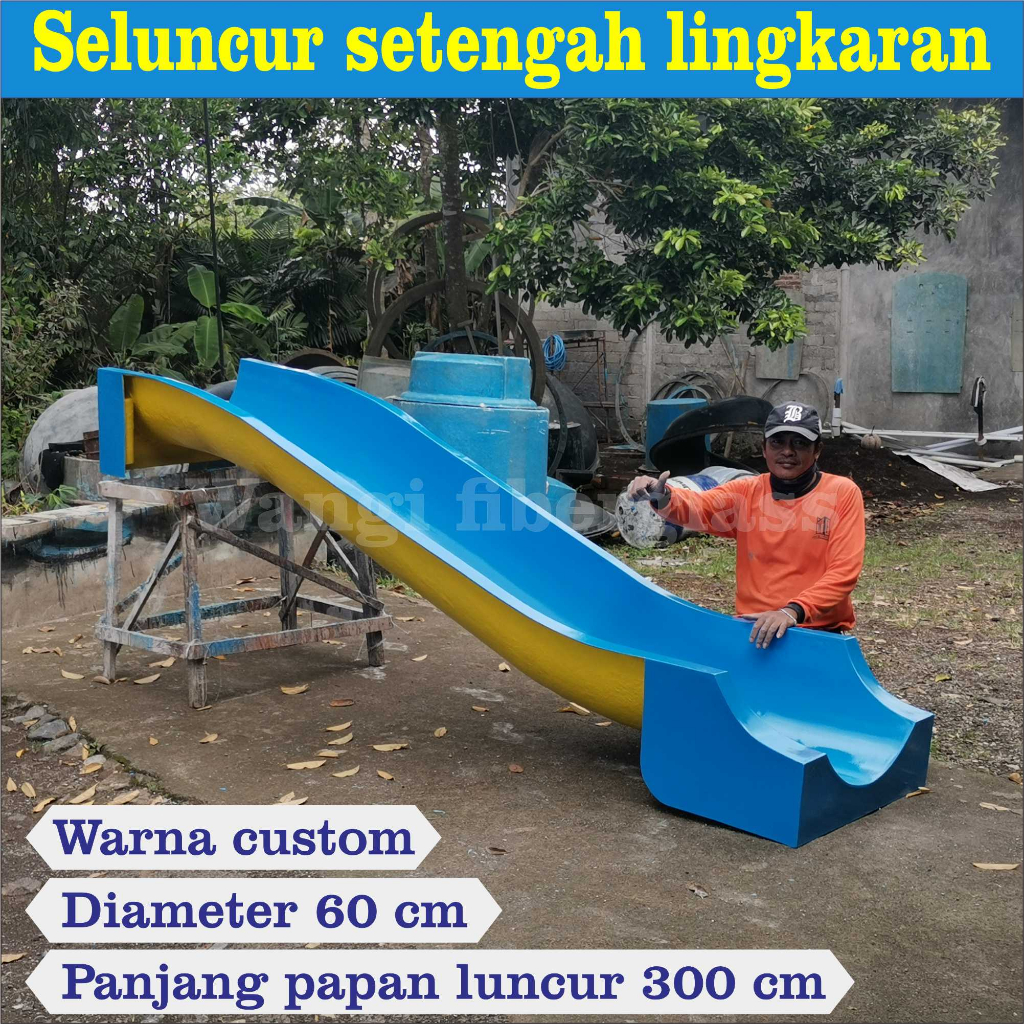 Jual Seluncur anak bentuk setengah lingkaran - perosotan setengah ...