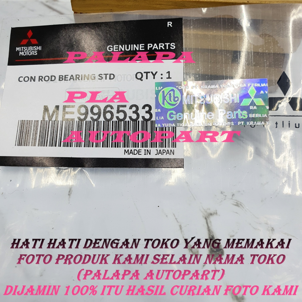 Jual CON ROD BEARING Metal Jalan std TRITON 2.8 2800CC ME996533 1SET ...