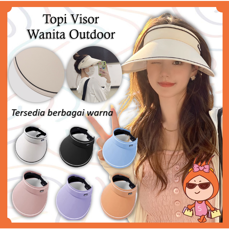 Jual Reseller Welcome - T5853 Topi Visor Wanita Pantai Outdoor ...
