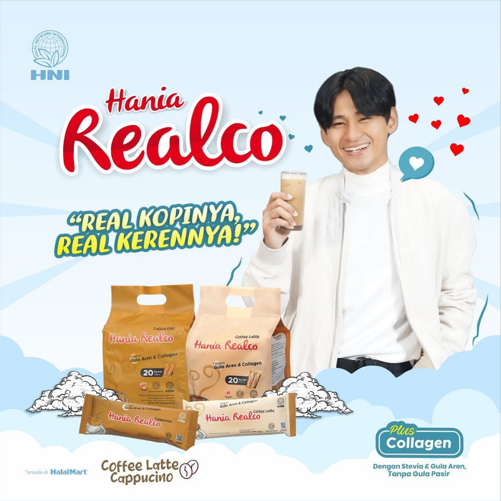 Jual Hania Realco Latte HNI HPAI COFFEE (Kopi Coffee dgn Gula Aren dan Collagen) | Shopee Indonesia