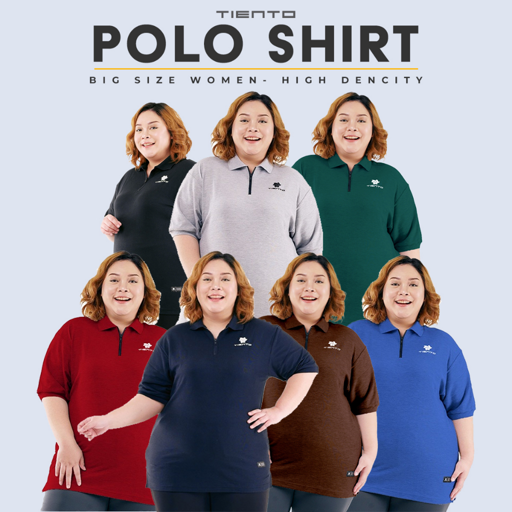 Jual Tiento Polo Shirt Big Size True Basic HDC Baju Tenis Jumbo Kaos Kerah Resleting Lengan ...