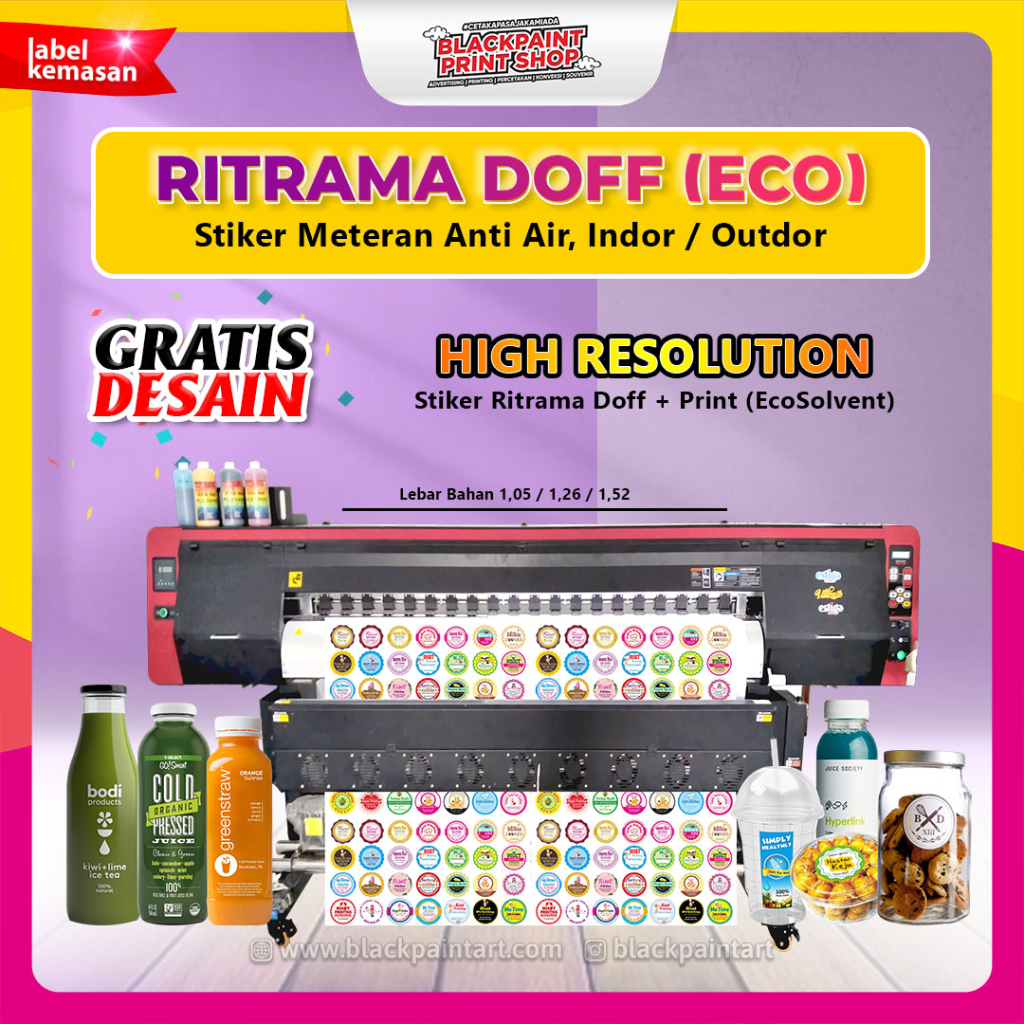 Jual Stiker Meteran Ritrama Doff / Cetak Stiker Outdoor / Stiker ...