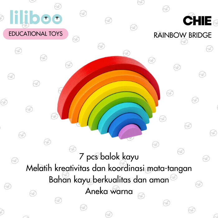 Jual LILIBOO CHIE Mainan Edukasi Anak Montessori Kayu Stacking Rainbow ...