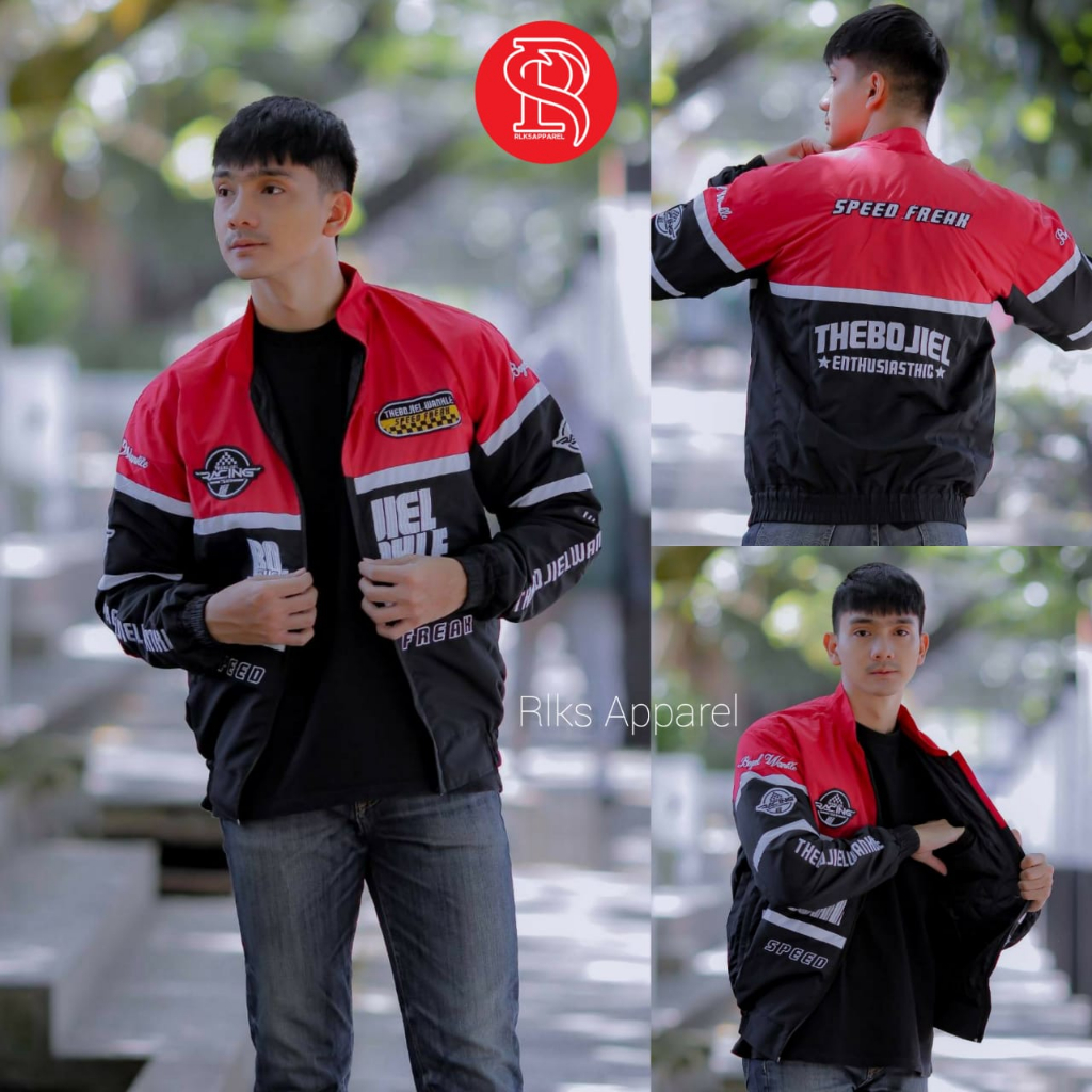 Jual Nascar Jacket Racing Speed Rider Black White Jaket Varsity Pria ...
