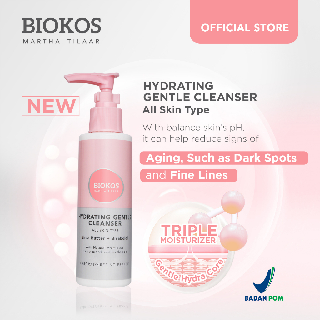 Jual Biokos Hydrating Gentle Cleanser All Skin Types 140 ml | Shopee ...