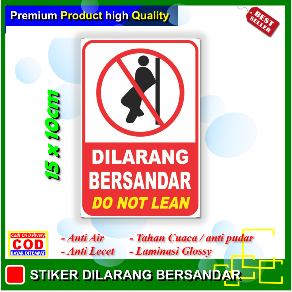 Jual Stiker dilarang bersandar sticker do not lean | Shopee Indonesia