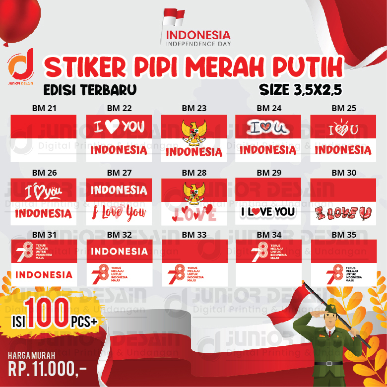 Jual Stiker Bendera Indonesia isi 100pcs / Stiker Bendera Pipi ... Jual Stiker Bendera Indonesia isi 100pcs / Stiker Bendera Pipi ...