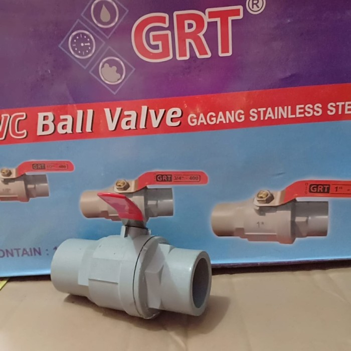 Jual Ball valve PVC gagang besi GRT 1 inci | stop kran gagang besi 1" | Shopee Indonesia