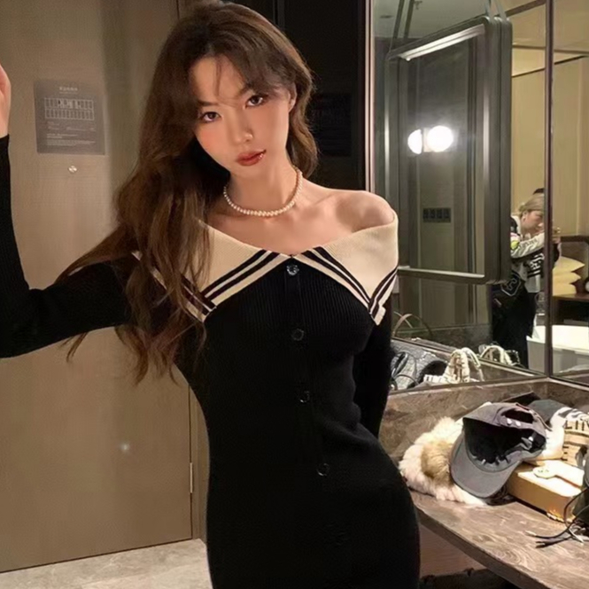 Jual Sabrina Mini Knit Dress 6578 | Shopee Indonesia