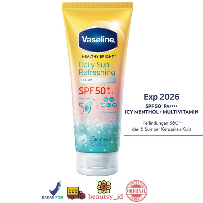 Jual Vaseline Healthy Bright Daily Sun Refreshing SPF 50 PA ...