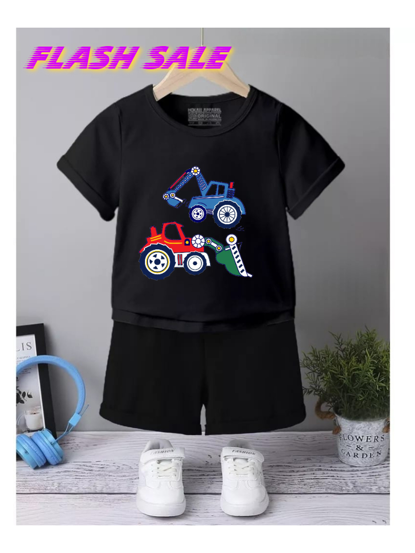 Jual BAJU SETELAN ANAK CEWEK DAN COWOK MOTIF TRUK USIA 2-9 TAHUN ...