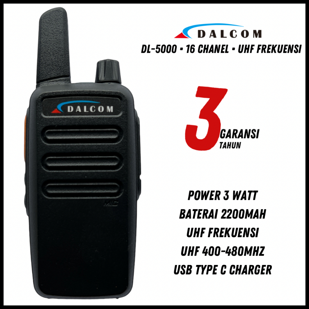 Jual WALKIE TALKIE HT DALCOM DL-5000 UHF 16 CHANEL | Shopee Indonesia
