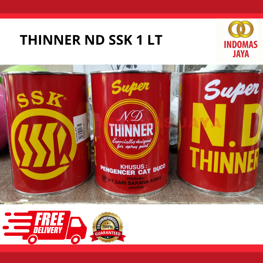 Jual tinner SSK SUPER N.D. 1 liter ND Tiner thiner thinner kemasan merah ORIGINAL pengencer cat ...