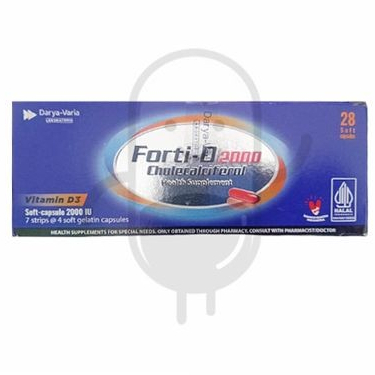 Jual FORTI D 2000 BOX ISI 28 KAPSUL - Vitamin D3 2000 IU | Shopee Indonesia