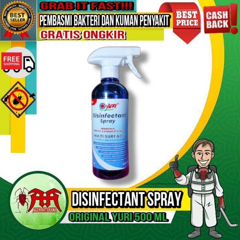 Jual YURI DISINFECTANT SPRAY | Pembasmi Bakteri Dan Kuman Penyakit 500 ...