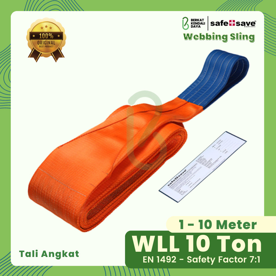 Jual Tali Angkat Barang Webbing Sling 10 Ton Safe+Save | Shopee Indonesia