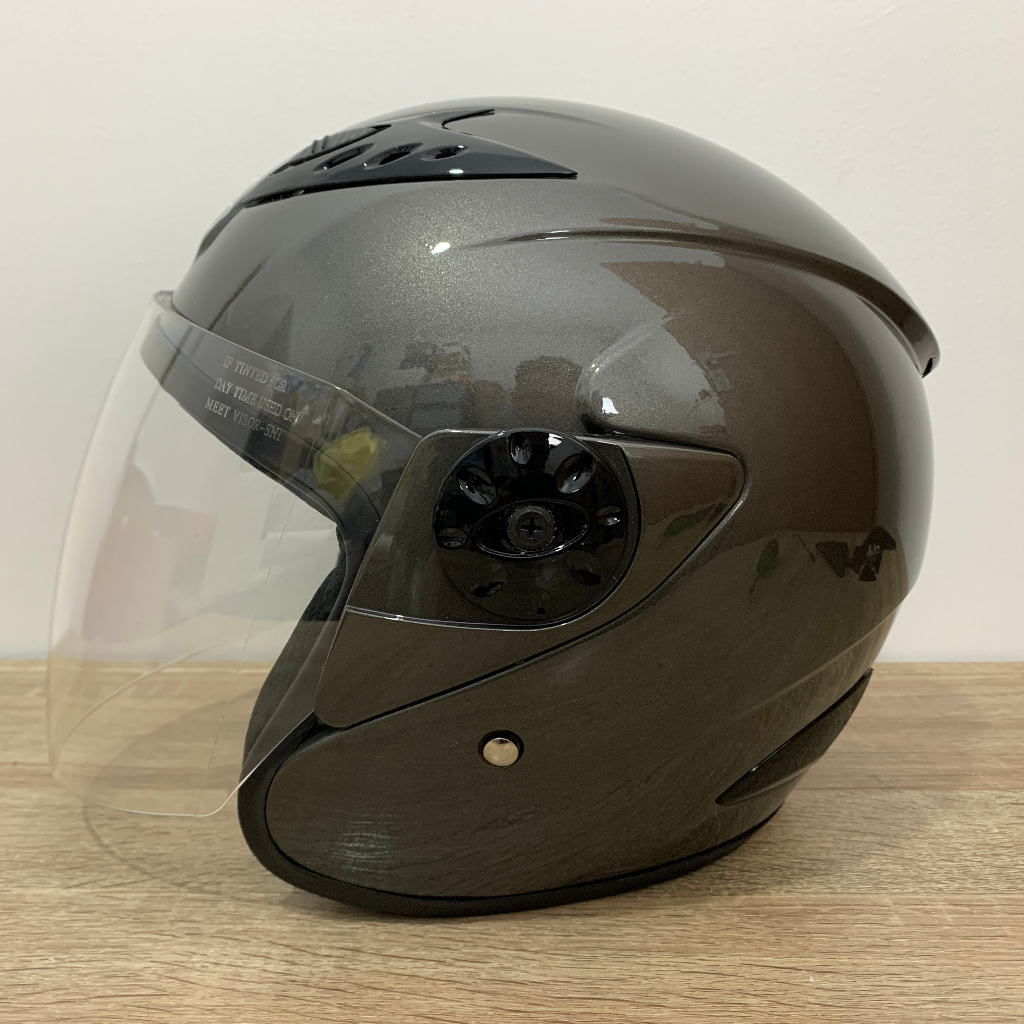 Jual Helm Vision Abu Glossy Polos Solid - Helmet SNI Dewasa BXP ...