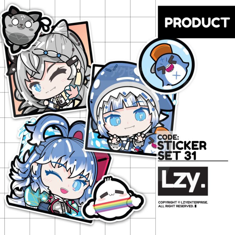 Jual STICKER SET 31 HOLOLIVE (ST-031) Design by LZY | Shopee Indonesia