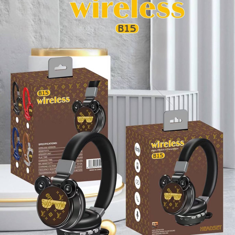 Jual HEADPHONE BANDO BLUETOOTH /WIRELESS B15 LV SUPREME | Shopee Indonesia