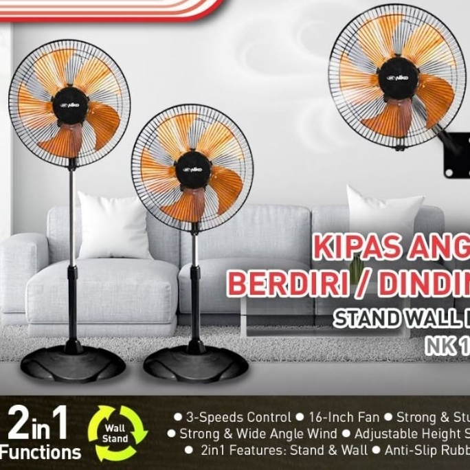 Jual NIKO NK 1621 NLS KIPAS ANGIN 2in1 DIAMETER 16 INCH KIPAS STANDING ...
