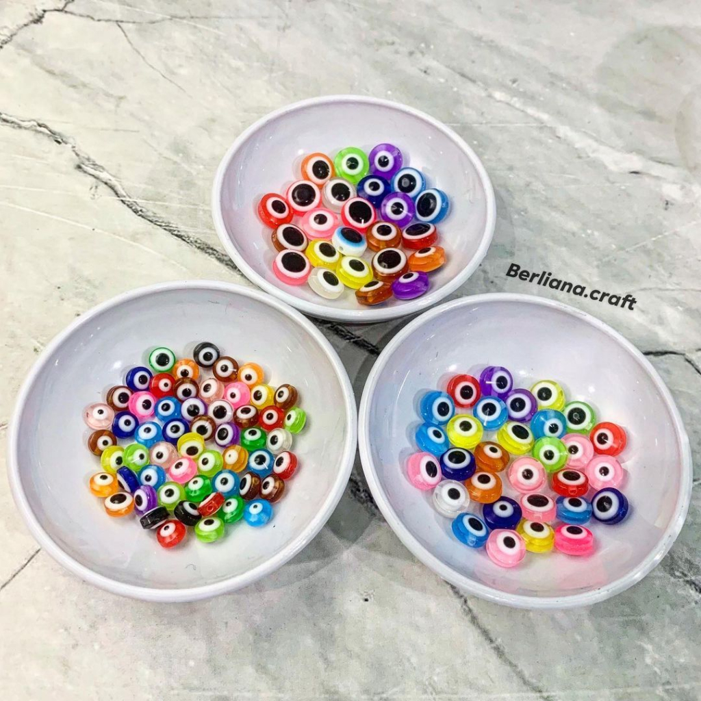 Jual (10Pcs) Evil Eye / Mata Iblis Bulat Pipih | Shopee Indonesia