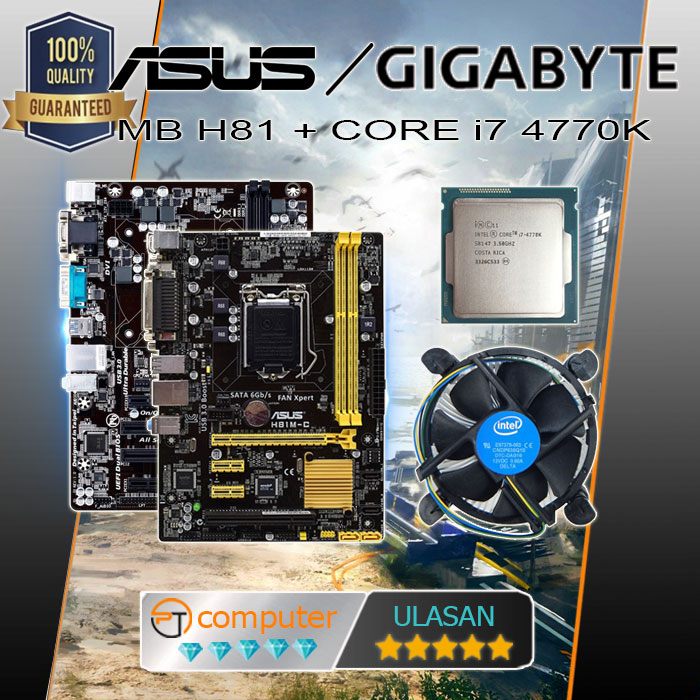 Jual Paket Intel Core i7 4770 + Mainboard H81 Asus / Gigabyte Intel Lga ...