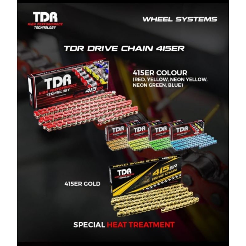 Jual TDR RANTAI 415 ER 130L COLOUR DRIVE CHAIN WARNA GOLD RED NEON YELLOW GREEN BLUE JUPITER FU ...