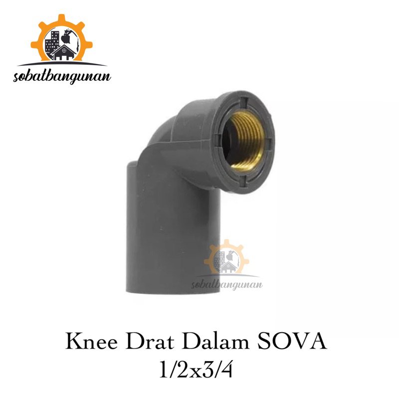 Jual Knee Drat Dalam 1/2x3/4 Kuningan Merk SOVA / Faucet Elbow 1/2x3/4 | Shopee Indonesia