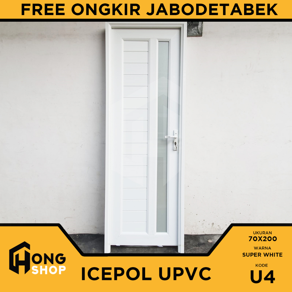 Jual Pintu Kamar Mandi / Outdoor UPVC ICEPOL 70x200 -- U4 KACA ...