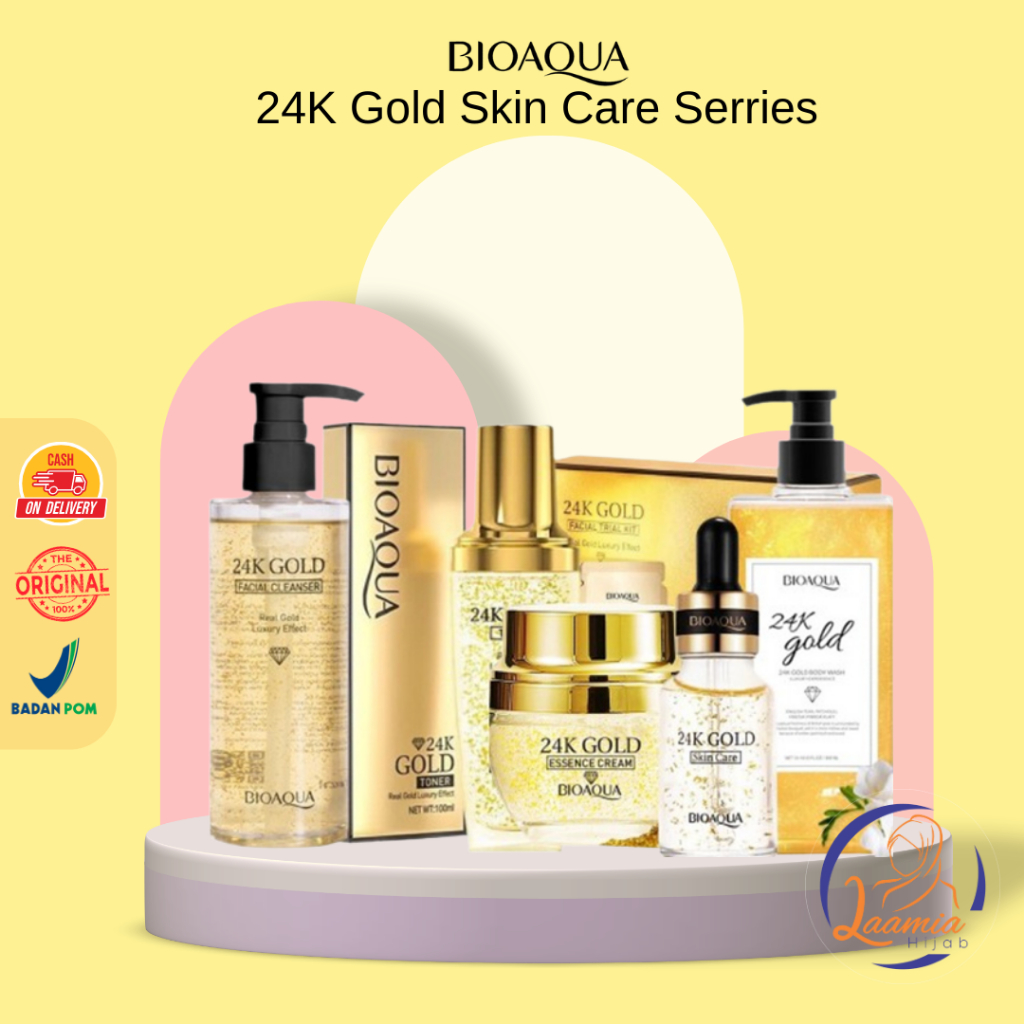 Jual Laamiahijab BIOAQUA 24K Gold Black Truffle Skin Care Serries ...