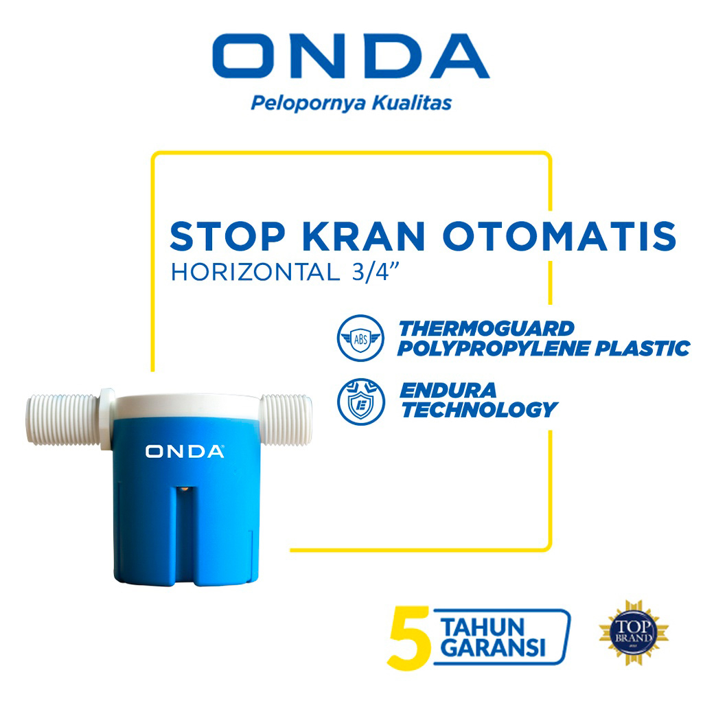 Jual STOP KRAN OTOMATIS HORIZONTAL ONDA 1/2" 3/4" untuk Tandon / Toren ...