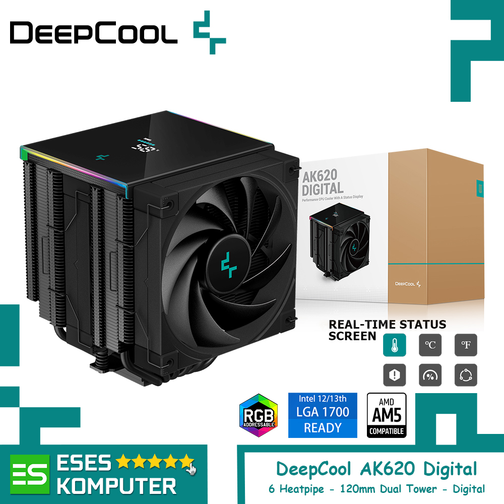 Jual DeepCool AK620 Digital ARGB | Twin Tower AIR CPU Cooler HSF Intel ...