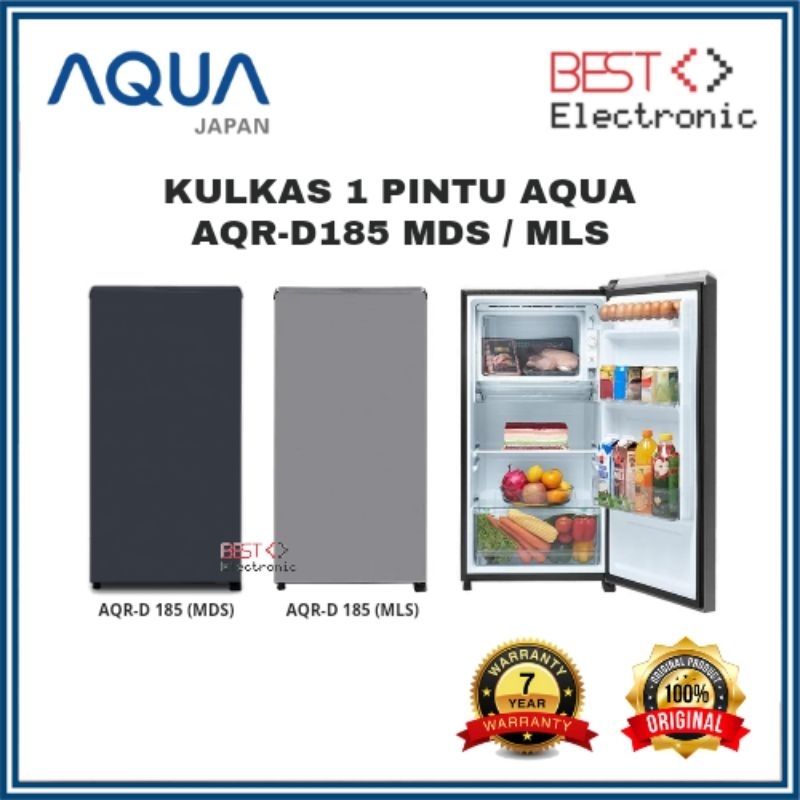 Jual KULKAS 1 PINTU AQUA AQR D185 AQRD 185 / LEMARI ES 1 PINTU AQUA JAPAN AQR-D185 MDS / MLS ...