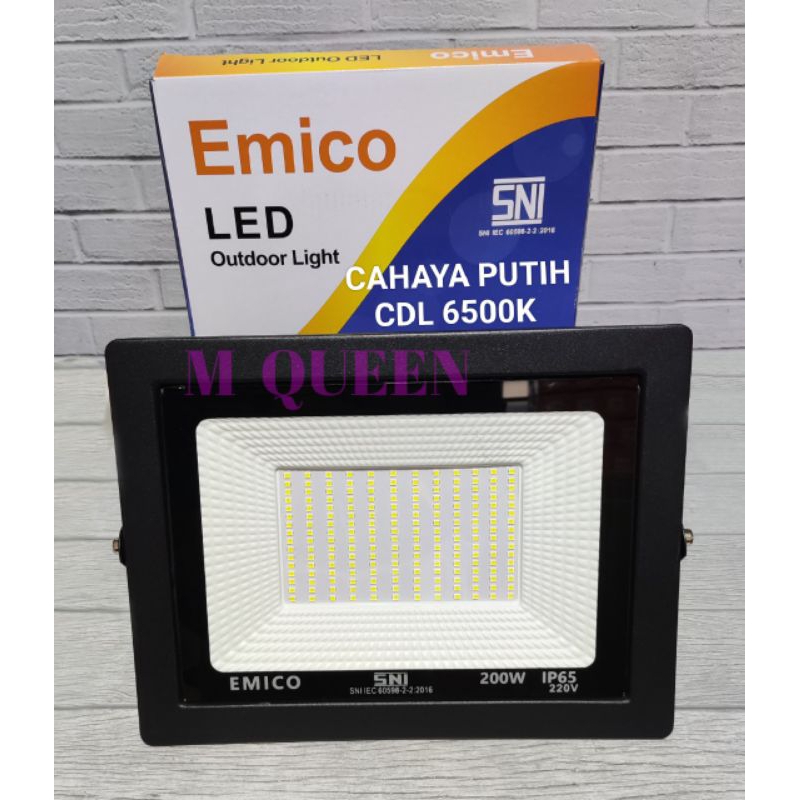 Jual EMICO LAMPU SOROT LED 200W LED FLOOD LIGHT 200 WATT LED TEMBAK OUTDOOR LIGHT SNI BAGUS ...