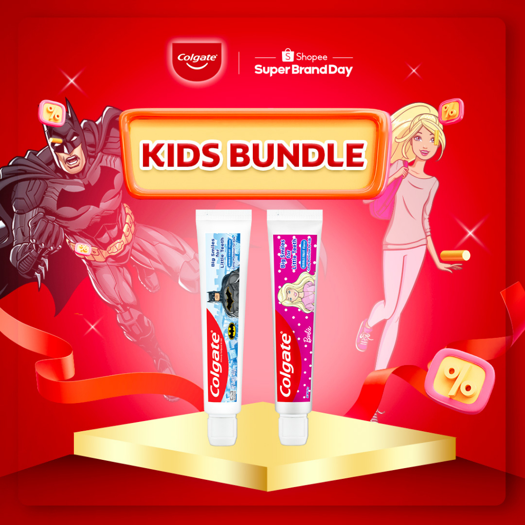 Jual Colgate Kids Pair Toothpaste Batman + Barbie 40g - Pasta Gigi Anak ...