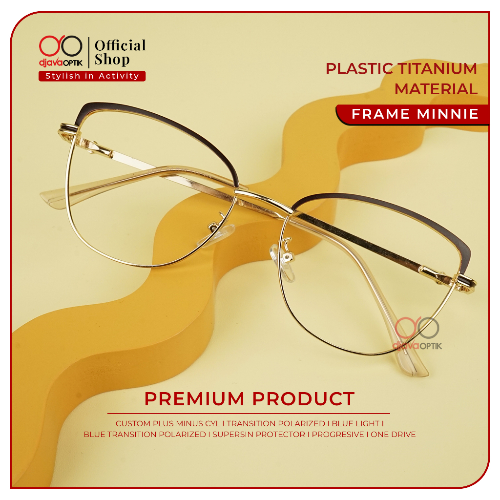Jual DJAVA OPTIK - Frame Minnie - Kacamata Supersin Bluelight Transition Protector Model Cat Eye ...
