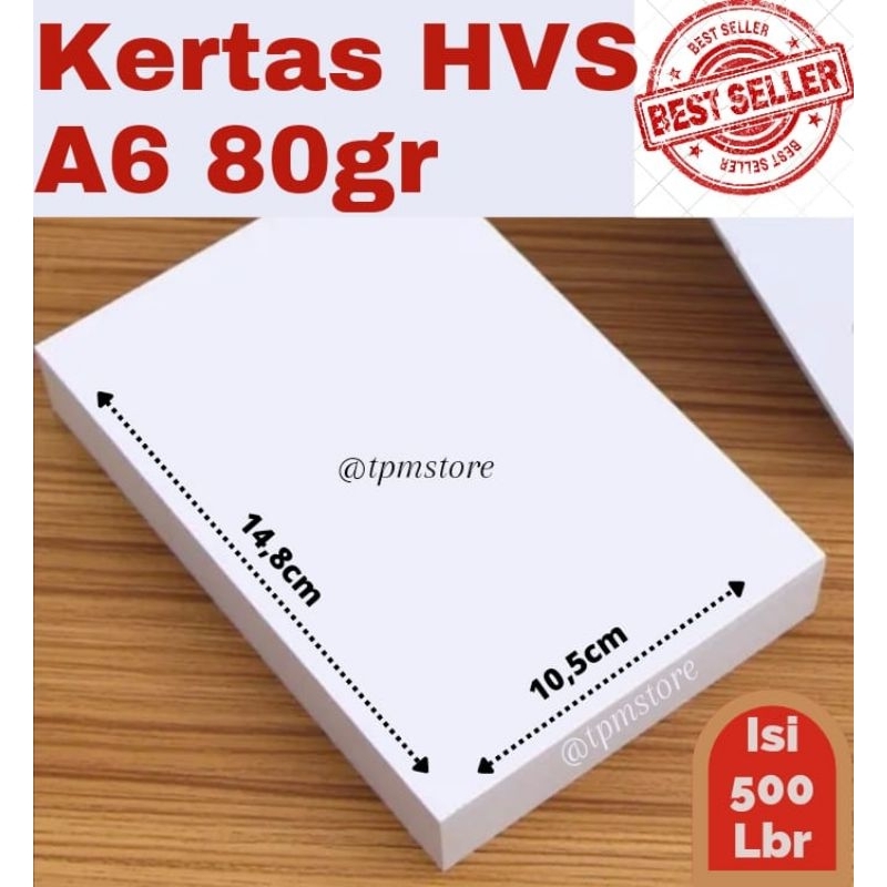 Jual Kertas HVS A6 80 gr 1 Rim / 500 Lbr (Warna Putih) | Shopee Indonesia