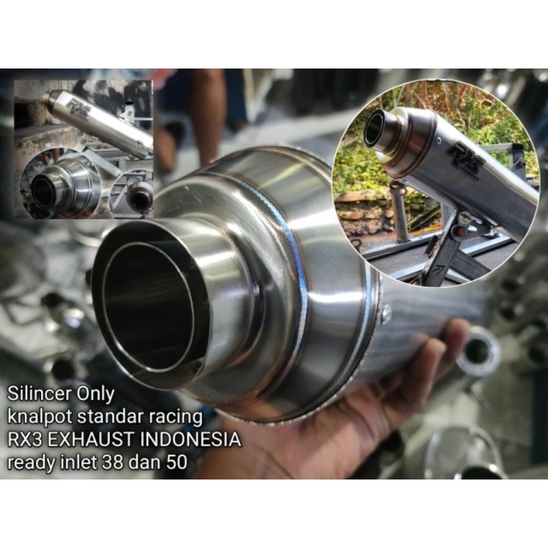 Jual silincer knalpot standar racing seri X3 original RX3 EXHAUST | Shopee Indonesia