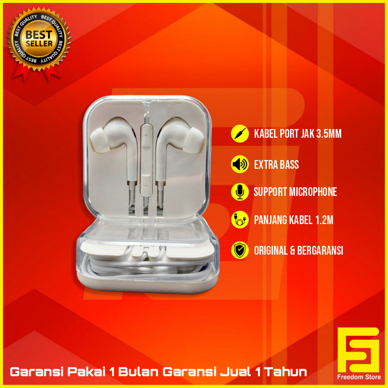 Jual Original Headset Earphone ORIGINAL Stereo Super Bass Support Semua ...