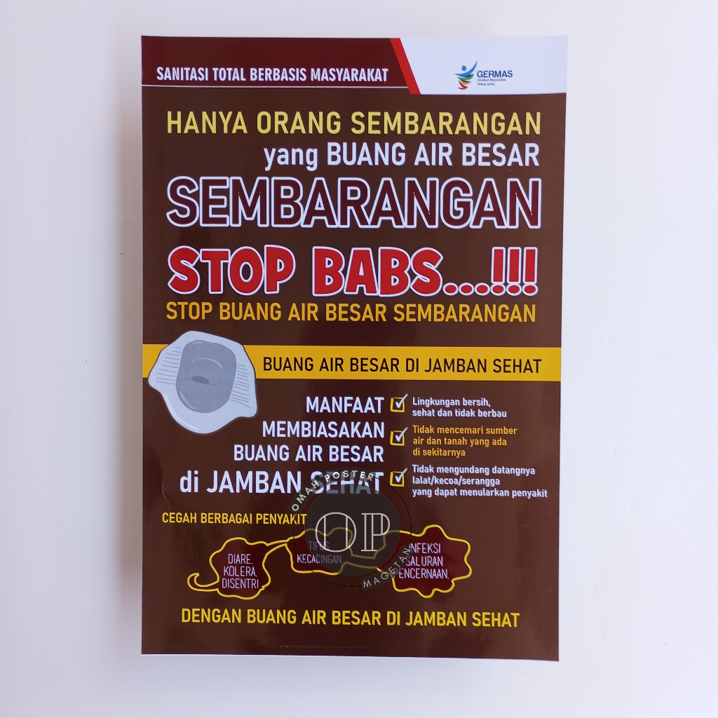 Jual Poster STOP Buang Air Sembarangan - Poster STBM - Germas | Shopee ...