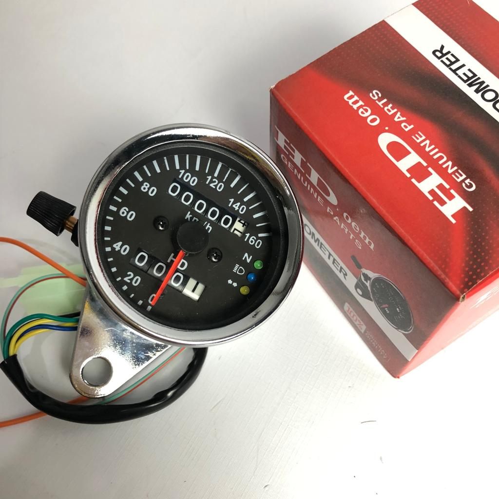 Jual Speedometer Jarum indikator led Set Amper Bensin Universal Hitam ...