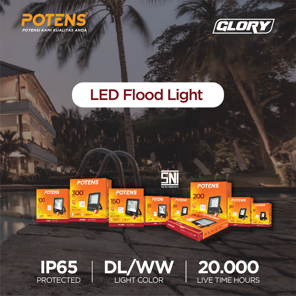 Jual POTENS PFL Lampu LED Flood Light / Lampu Sorot Warna Putih ...