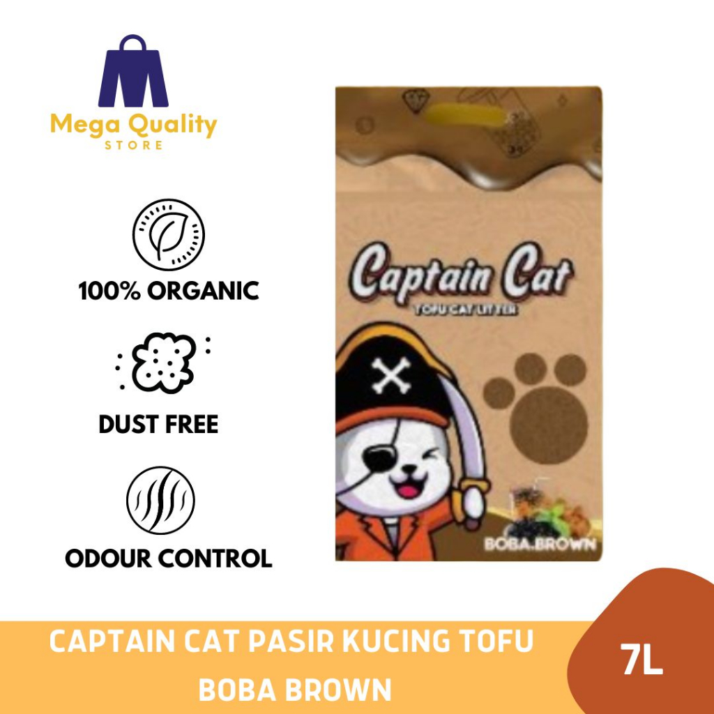 Jual Captain Cat Pasir Kucing Cat Litter Tofu Boba Brown 7L | Shopee ...
