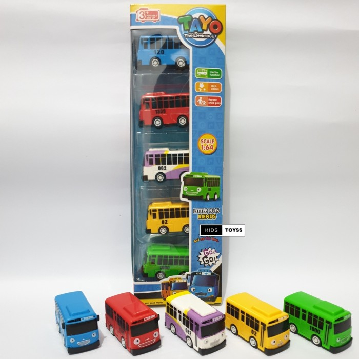 Jual Mainan Bus Tayo Set Isi 5 Mainan Tayo Little Bus Friend MC968A KP ...