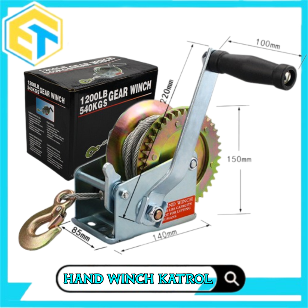 Jual Hand Winch Katrol Manual 800 LBS Boat Winch Derek 360 Kg Set ...