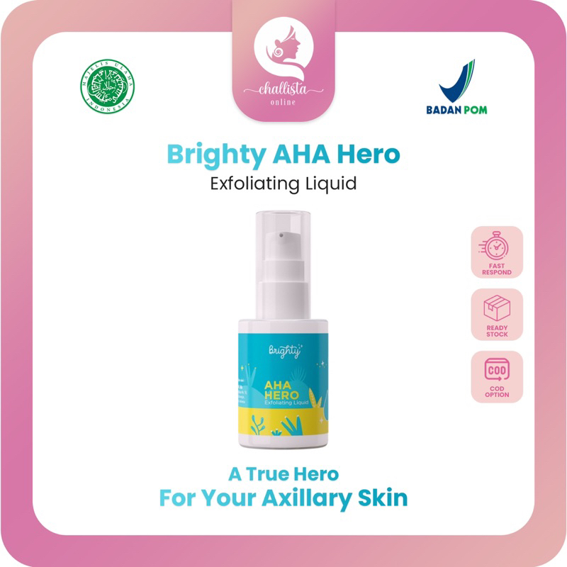 Jual Brighty AHA Hero Exfoliating Liquid | Serum pencerah ketiak jerawat punggung | Shopee Indonesia