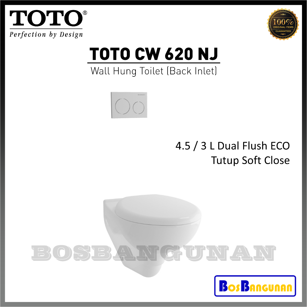 Jual Kloset Duduk TOTO CW620NJ / Wall Hung Closet TOTO CW 620 NJ ...